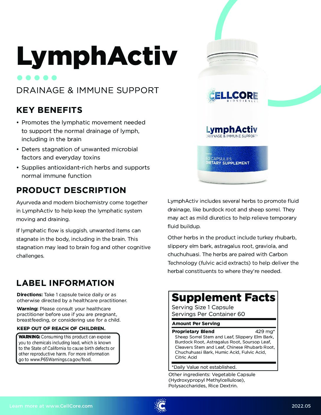 CellCore Lymph-Activ - Energy Healing Approach
