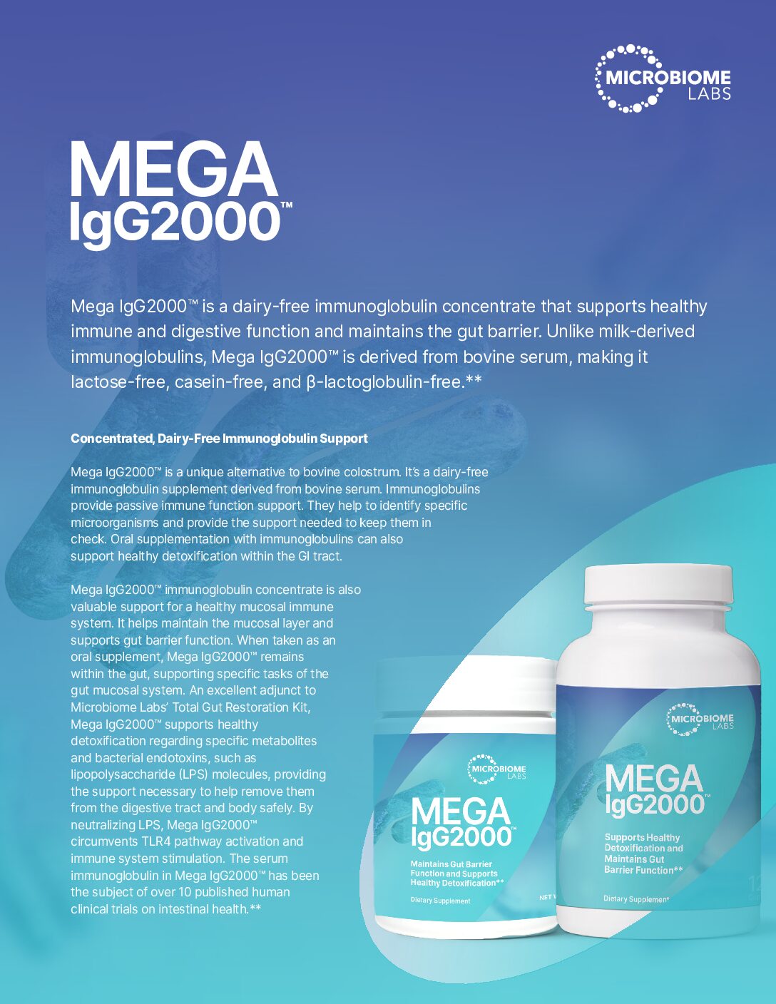 Mega IgG2000 Powder by Microbiome Labs - Energy Healing Approach